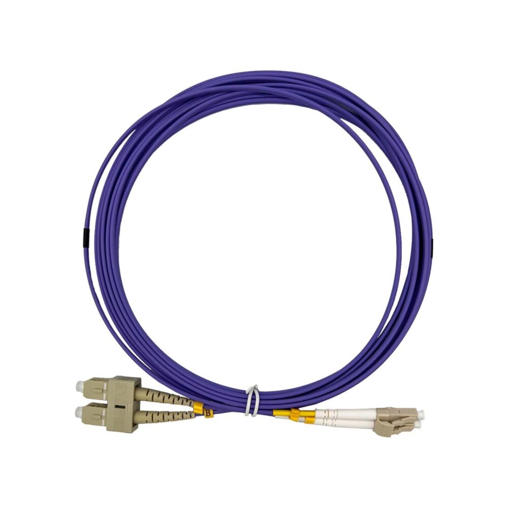 Elfcam OM4 LC UPC To SC UPC Multimode Duplex Fiber Optic Cable 50 Elfcam OM4 LC UPC To SC UPC Multimode Duplex Fiber Optic Cable 50